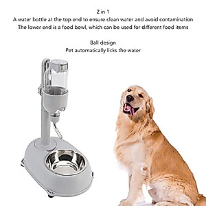 500ml Pet Standing Water Dispenser Bowl, Food Feeder Bowl with Detachable Pole Automatically Feeding Water