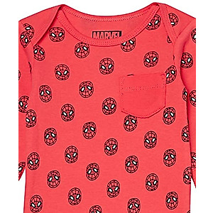 Amazon Essentials Disney | Marvel | Star Wars Baby Boys' Cotton Coveralls, Pack of 3, Marvel Friends, 12 Months