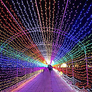 Dolucky Solar Christmas Lights Outdoor, 72ft 200 LED 8 Mode Solar Powered String Lights Waterproof for Garden Patio Fence Holiday Party(Multicolor)