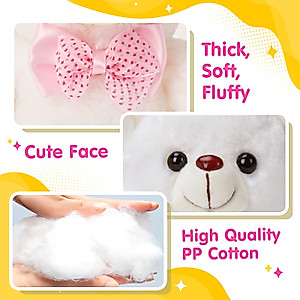 BSTAOFY Light up Mother's Day White Teddy Bear LED Stuffed Animal Soft Nightlight Glow Bear Plush Toy Gifts for Kids Mom Girls Valentine's Day Birthday Christmas, 8"