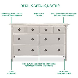 Evolur Julienne 6 Double Dresser Cloud , 54x20.30x33 Inch (Pack of 1)