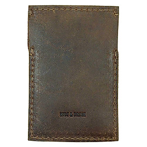 Hide & Drink, Leather Minimalist Card Holder W/Flap, Holds up to 3 Cards, Front Pocket Wallet, Stylish Organizer, Handmade Includes 101 Year Warranty :: Bourbon Brown
