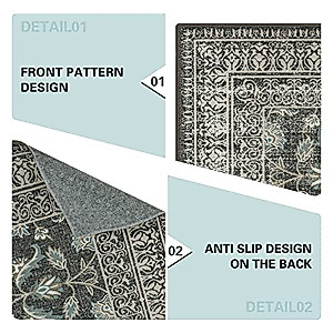 Asrug Floral Luxury Accent Area Rugs Non-Shedding Living Room Bedroom Accent Rug, 3’x5’, Taupe