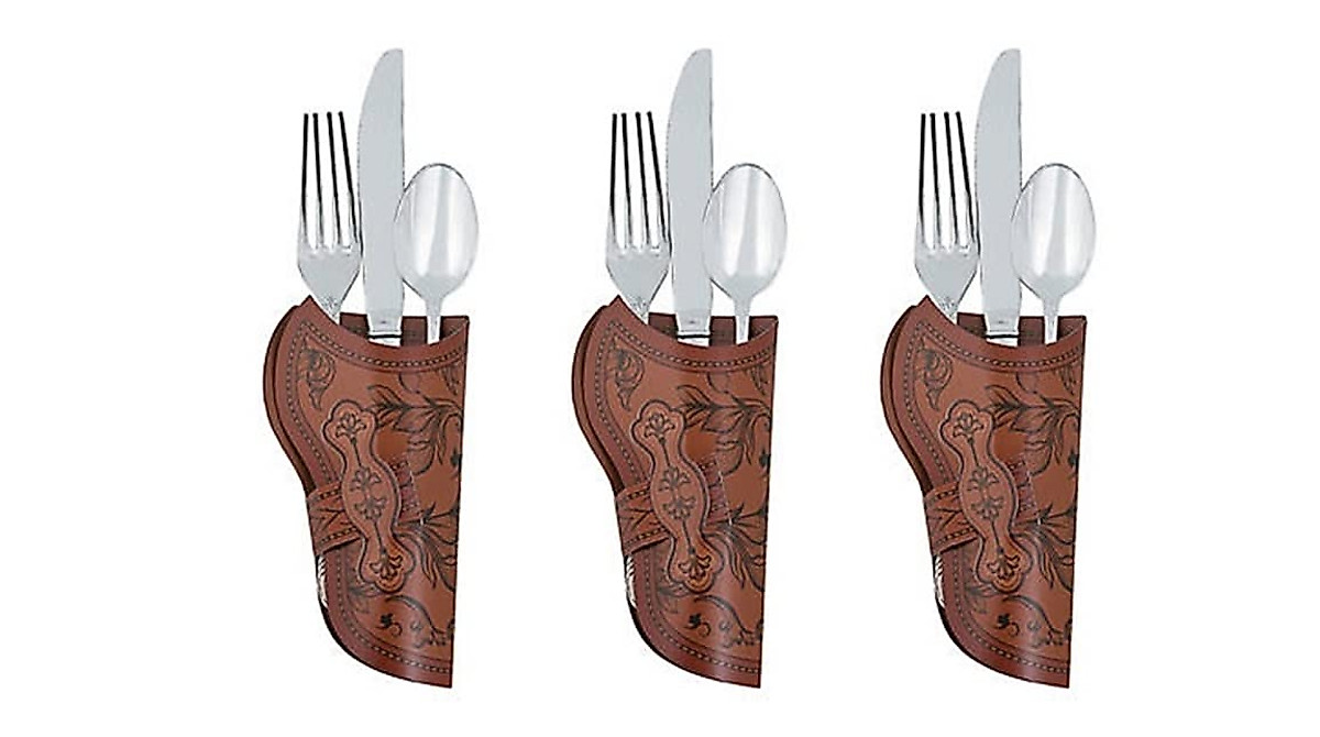 Cowboy Holster Silverware Holders - 24 Pack for Parties