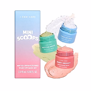 I DEW CARE Korean Wash Off Face Mask Gift Set - Mini Scoops | With Hyaluronic Acid, Self Skin Care | Facial Treatment, Vegan, Cruelty-Free, Paraben-Free, Valentine Day Gifts (3 Flavors)