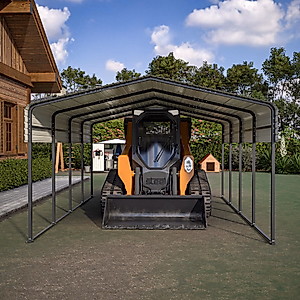 LZbeiteM Car Port, 13x20 FT Metal Carport, Heavy Duty Carport Canopy, Metal Garage Car Tent, Outdoor Car Shelter Shade with Galvanized Steel Roof, Frame, for Car, Truck, Pickup, SUV, Tractor, and Boat