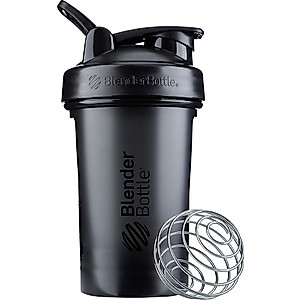 BlenderBottle Classic V2 Shaker Bottle Perfect for Protein Shakes and Pre Workout, 20-Ounce, Black