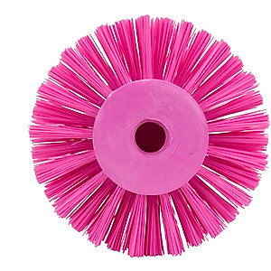 SPARTA Industrial Tank Brush Head Pipe Brush Head, Drain Brush with 3/4" Thread Hole (Handle Not Included) for Commercial Use, Plastic, 5 x 3.9 Inches, Pink, (Pack of 2)