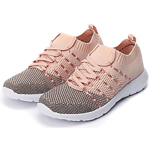 EvinTer Women's Running Shoes Lightweight Comfortable Mesh Sports Shoes Casual Walking Athletic Sneakers Black/Pink