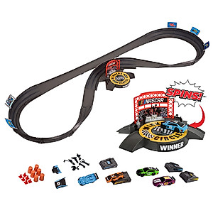 Far Out Toys NASCAR Crash Circuit Ultimate Road Course Bundle with Huge Race Track, Winner’s Circle, 4 Cars Total | Electric Powered, Over 6 Ft Assembled | Capture The Momentum and Thrill of Nascar