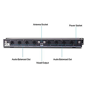 XTUGA CM280 UHF 8 Channel Professional Gooseneck Microphone System Conference Mics Fixed Frequency Super-Low Background Noise for Large conferences(Frequency A)