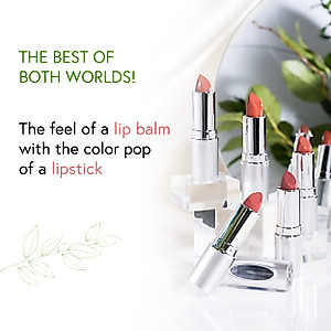 Honeybee Gardens Truly Natural Long Lasting Lipstick, San Francisco, Pink and Peach With Rose, Naturally Hydrating & Nourishing, Vegan, Gluten-Free & Cruelty-Free, 0.13 oz / 3.8 g