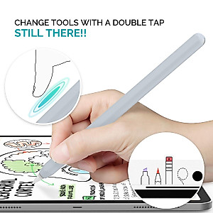 AhaStyle Silicone Case for Apple Pencil 2nd Generation & Apple Pencil Pro (2024) Sleeve Skin Ultra Thin Apple Pencil Protective Cover Compatible with Magnetic Charging and Double Tap (Blue, Pink)