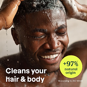 ATTITUDE 2-in-1 Body Wash and Hair Shampoo, EWG Verified Shower Gel, Dermatologically Tested, Made with Naturally Derived Ingredients, Vegan Personal Care, Ginseng and Grapeseed Oil, 16 Fl Oz