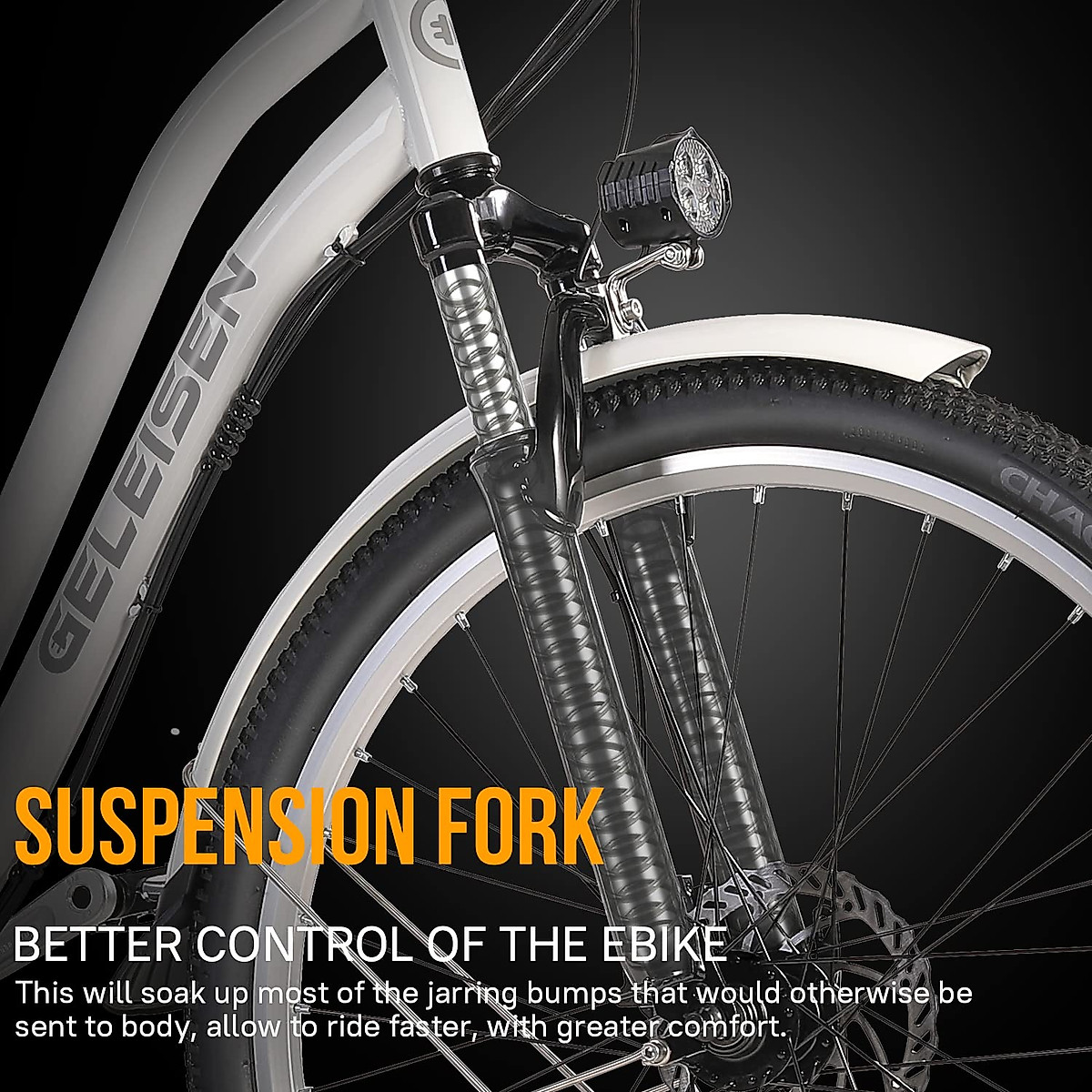 GELEISEN Electric Bike for Adults, 26" Ebikes, Peak 750W Electric Cruiser Bike with 48V 14.5Ah/11.6Ah Removable Battery, 25Mph Electric Bicycle w/ 7-Speed & Front Suspension(Fits for 5'2"-6'5")