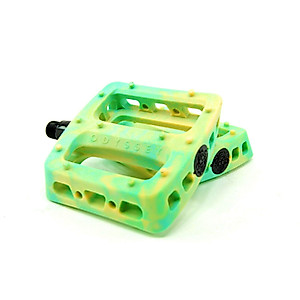 Twisted Pro PC BMX Bicycle Pedals Platform 9/16" Sherbert Swirl Green