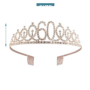 Joyiou Happy 60th Birthday Decorations for Her, Rose Gold 60th Birthday Gifts Party Supplies for Women Her, 60th Backdrop & Sash & Tiara Set, 60 Years Old Birthday Photo Booth Props (5 * 3 ft)