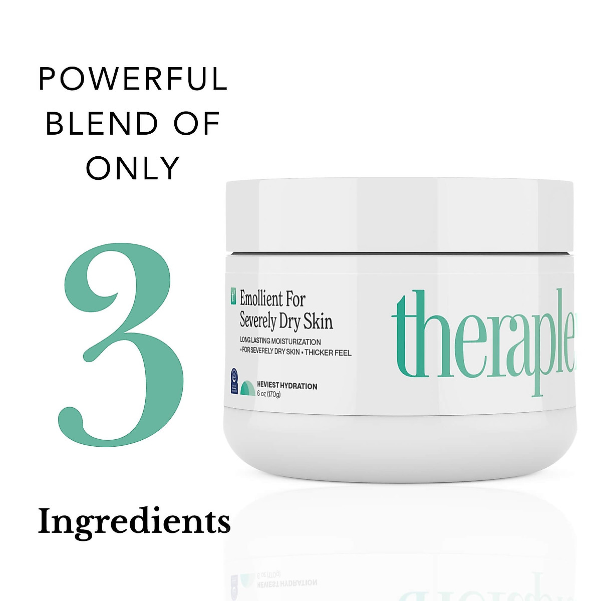 THERAPLEX Emollient Cream for Dry Skin - No Parabens or Preservatives, Noncomedogenic, Fragrance-free, Dermatologist Recommended - Long-lasting Moisturizing Cream and Heaviest Hydration (6 Oz)