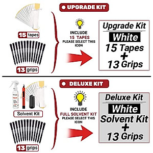 SAPLIZE Golf Grips Set of 13 with Solvent Kit, Standard Size, Rubber Golf Club Grips, White CC01S Series