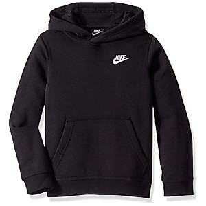 NIKE Boy's Nsw Pull Over Hoodie Club, Black/White, Large