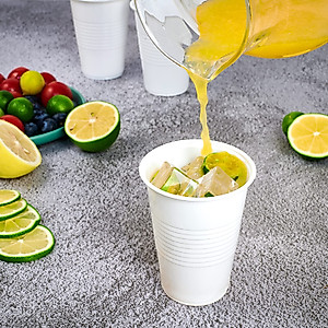 Lilymicky 500 Pack 7 oz Disposable Plastic Cups, Drinking Cups, White Party Cups for Birthday Parties, Picnics, Ceremonies, and Wedding