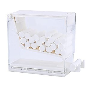faruijie Dental Cotton Roll Dispenser Holder Organizer Hygienic Cotton Roll Divider Professional Clinic Home Use Transparent Press Type