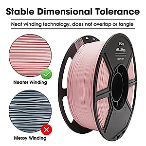 eSUN Matte PLA Filament 1.75mm, Low Density Matte 3D Printer PLA Filament, 1KG Spool 3D Printing Filament for 3D Printers, Peach Pink