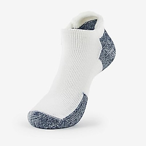 thorlos mens Max Cushion J Rolltop Running Socks, White/Navy (3 Pairs), Large US