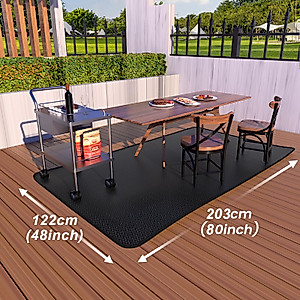 Extra Large 80x48 inch Grill Mat for Outdoor Under BBQ, Griddle, Charcoal, Flat Top, Smoker, Stove, Wood Deck & Patio Protective Mat, Indoor Fireplace Mats, Front Back Sides Fireproof Waterproof Pad