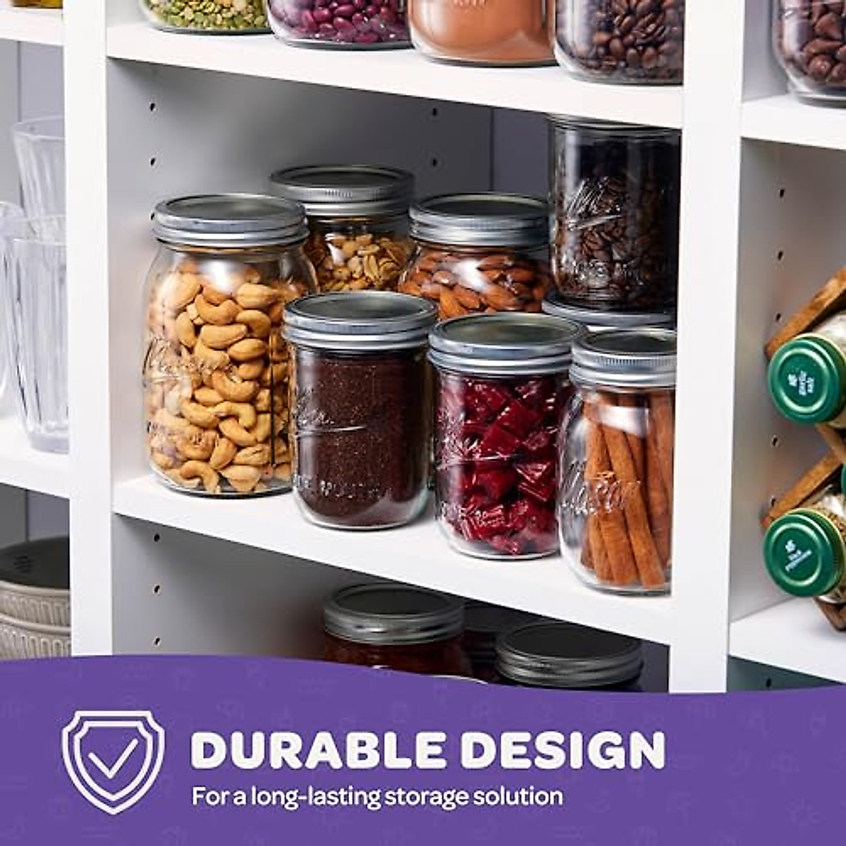 SEWANTA Wide Mouth Mason Jars 16 oz With mason jar lids and Bands, mason jars 16 oz - For Canning, Fermenting, Pickling - Jar Décor - Microwave/Freeze/Dishwasher Safe. (22)