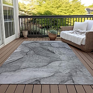 Addison Rugs Chantille ACN607 Gray 9' x 12' Indoor Outdoor Area Rug, Easy Clean, Machine Washable, Non Shedding, Bedroom, Living Room, Dining Room, Kitchen, Patio Rug