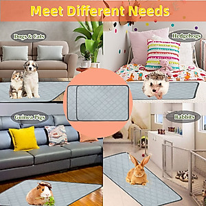 2PCS Plus 46 x 23 Inch Guinea Pig Fleece Cage Liners Washable Animals Bedding Hamster Accessories Waterproof Reusable & Anti Slip Dog Pee Pads with Great Urine Absorption for Dogs Rabbit Rat...