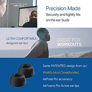 AirFoams Pro Universal Memory Foam Ear Tips w/Silicone Shield Patented for Sony WF-1000XM5, WF-1000XM4, Beat Fit Pro, Beats Studio Buds Plus, Beats Flex. Replacement. Kickstarter. (SML)
