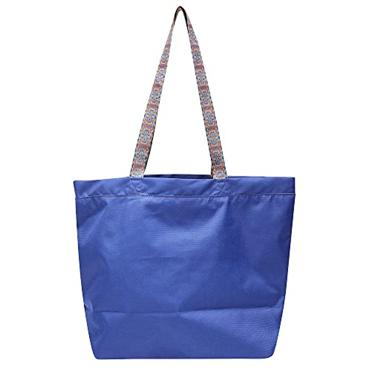 KAVU Twin Falls Tote Shoulder Strap Canvas Color Block Bag- Sepia Sky