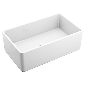 Moen FC301810 Apron-Front Fireclay Single Bowl Undermount Kitchen Sink, 30", 30 x 10 x 8.5, White