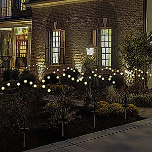 NBQQ Solar Garden Lights,Solar Firefly Lights,2 Pack 16 Heads Solar Swaying Lights Outdoor Decorative,Sway by Wind, High Flexibility Iron Wire & Heavy Bulb Base,Yard Patio Pathway Lawn Decoration