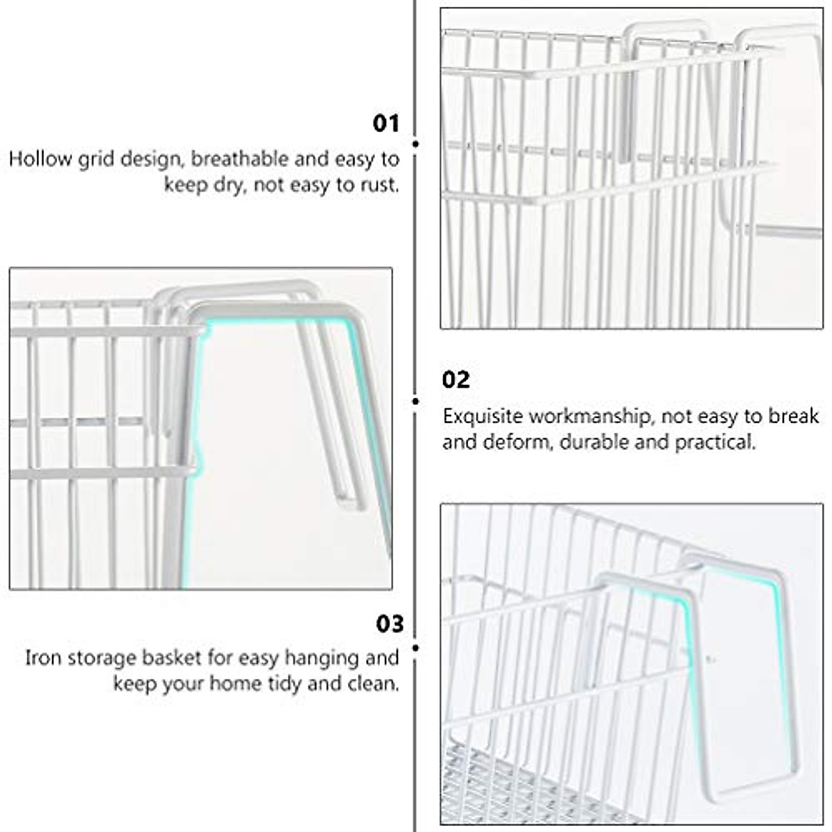 IMIKEYA Wire Wall Grid Panel Wall Mount Hanging Organizer Wire Metal Storage Shelf Rack Wall Decors