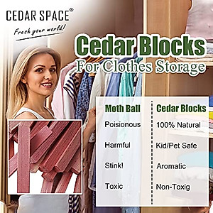 Cedar Blocks for Clothes Storage 85 Cedar Sticks, 100% Aromatic Red Ceder Blocks, Cedar Planks, Cedar Accessories for Closets Storage