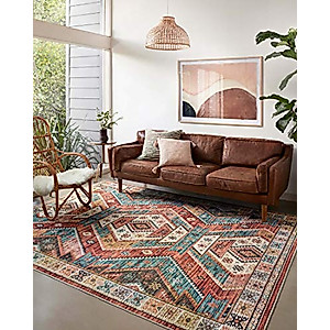 Loloi II Zion Collection ZIO-05 RED/Multi, Traditional 2'-3" x 3'-9" Accent Rug
