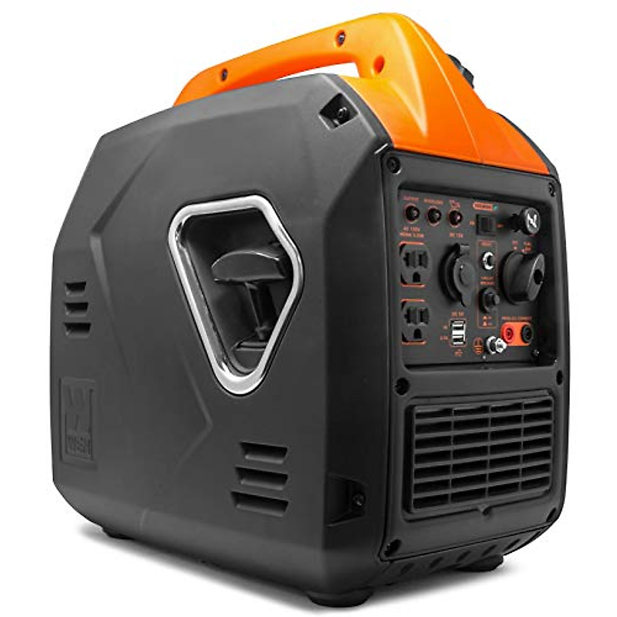 WEN 56203i Super Quiet 2000-Watt Portable Inverter Generator w/Fuel Shut Off, CARB Compliant, Ultra Lightweight, Black/Orange