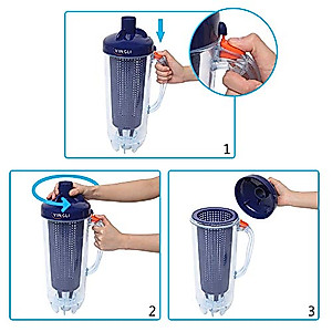 VINGLI Professional Leaf Trap Skim Leaves and Twigs Blue Leaf Canister with Plastic Mesh Basket Fits Automatic Pool Vacuum Cleaner