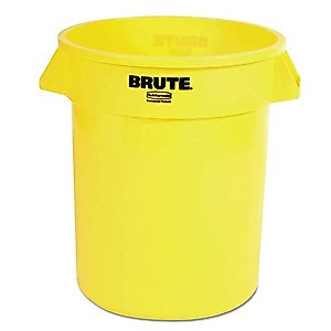RCP2620YEL - Rubbermaid Brute Refuse Container, Round, Plastic, 20 Gal, Yellow