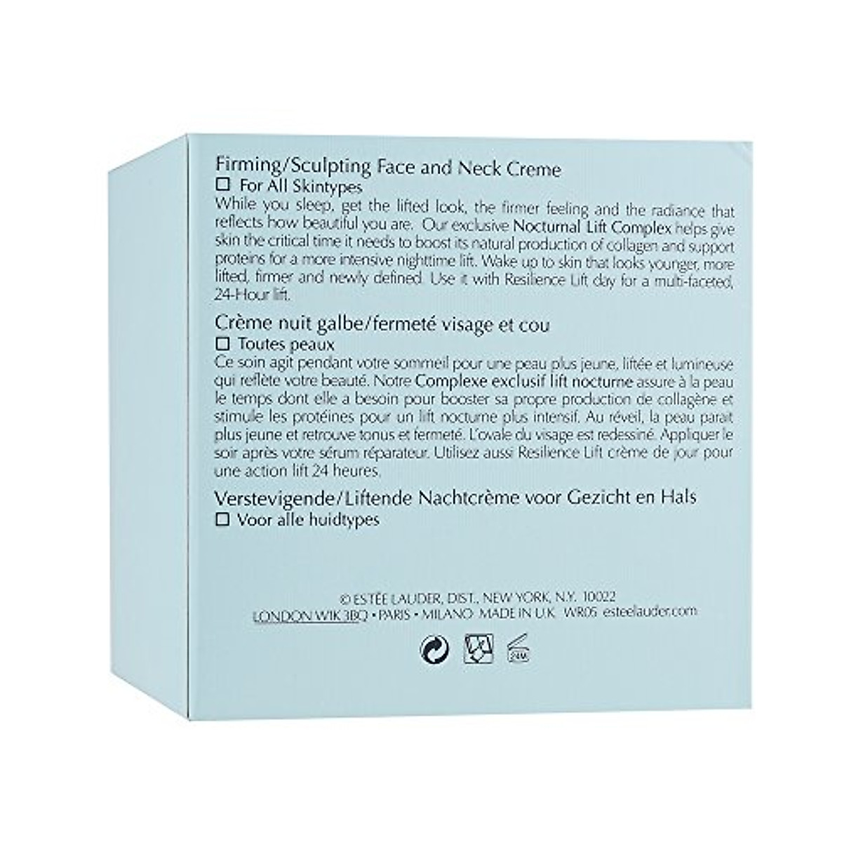 Estee Lauder Resilience Night Firming/Sculpting Face/Neck Creme (All Skin Types) for Unisex, 1.7 Ounce