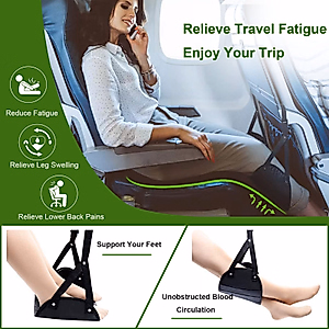 Portable Airplane Footrest - Perfect Travel Accessories to Relax Your Feet and Leg - Ergonomic Adjustable Flying Foot Rest for Airplane Travel, Air Plane Foot Hammock for Long Flight Bus Train Office