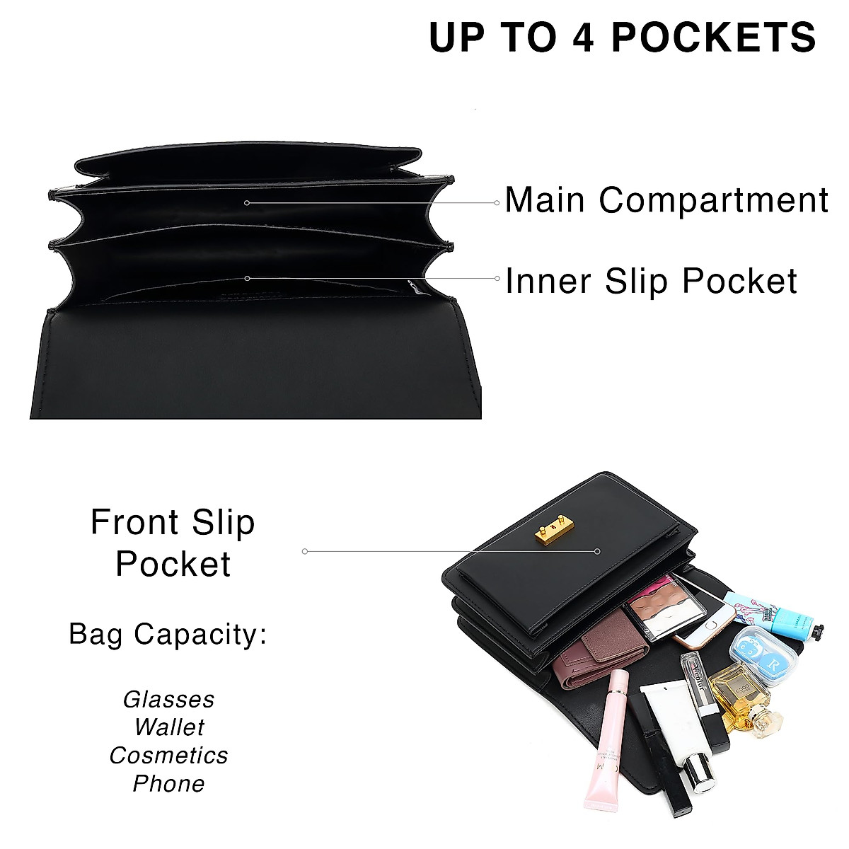 Scarleton Crossbody Bags for Women, Purses for Women, Lightweight Shoulder Bag, Casual Crossbody Bag, H207801 - Black