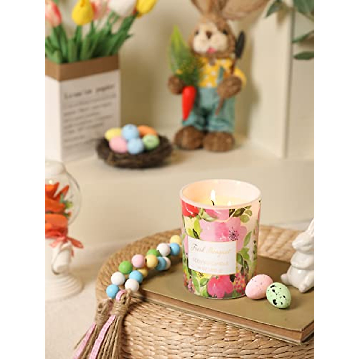 Spring Candle Gardenias Scented Large Candle Gift 2 Wick, 14oz