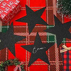 50pcs Glitter Star Cutouts, 6inch Twinkle Star Glitter Paper Confetti Star Shape Paper Cut Outs for Bulletin Board Classroom Wall Party Supplies (Black)