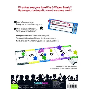 North Star Games Wits & Wagers Family Edition - Kid Friendly Party Game and Trivia
