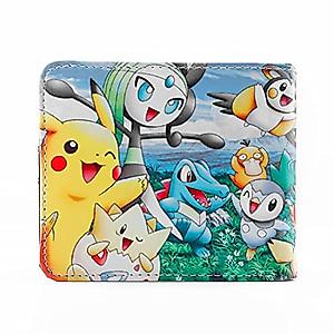 G-Ahora Anime Bifold Leather Wallet Purse Credit Card Holder Pikachi Coin Purse for Teen Boys Girls Kids(WC 4)
