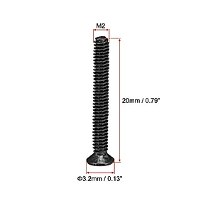 uxcell M2 x 20mm Phillips Screws Fastener Black for Laptop PC TV Fan Switch 500pcs